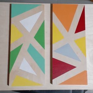 Hand Crafted | Accents | Geometric Abstract Acrylic Wood Home Decor ...